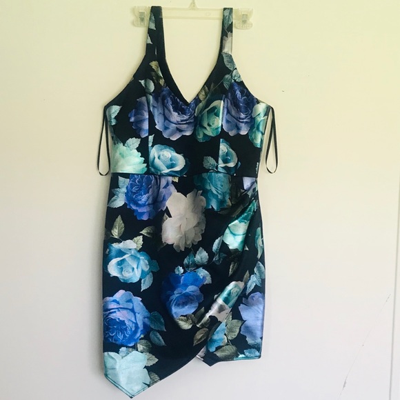 BCX | Dresses | Bcx Navy Blue Floral Midi Dress | Poshmark